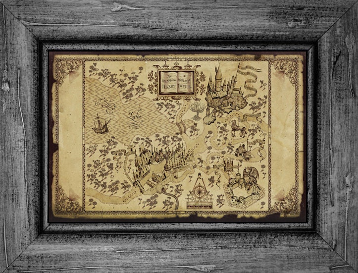 Map of the Wizarding World of Harry Potter Poster Art Print