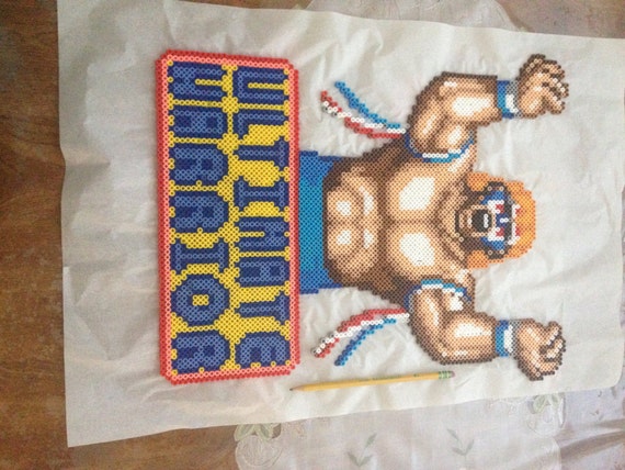 Items similar to Ulimate Warrior Perler Sprite Art Decor WWF WWE on Etsy