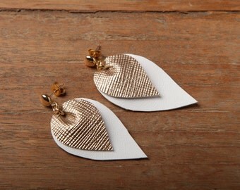 Leather earrings | Etsy