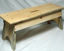 Pine Wood Step Stool with Handle
