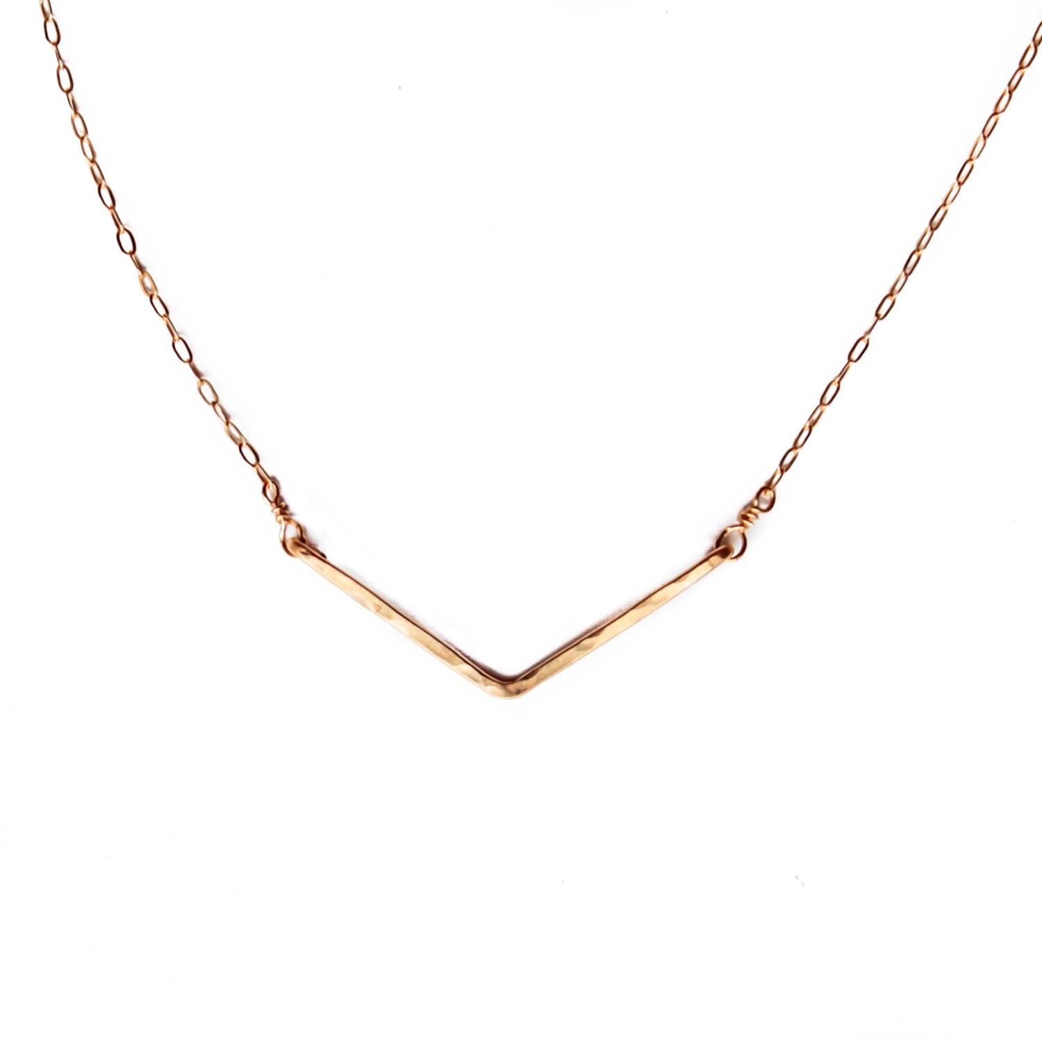 V Necklace Gold Chevron Necklace Wide V Shaped Pendant