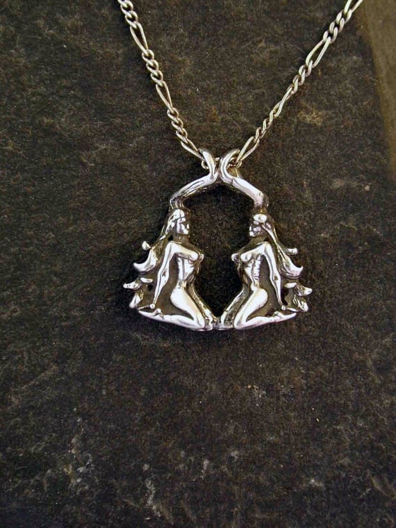 Sterling Silver Gemini Pendant on a Sterling Silver Chain