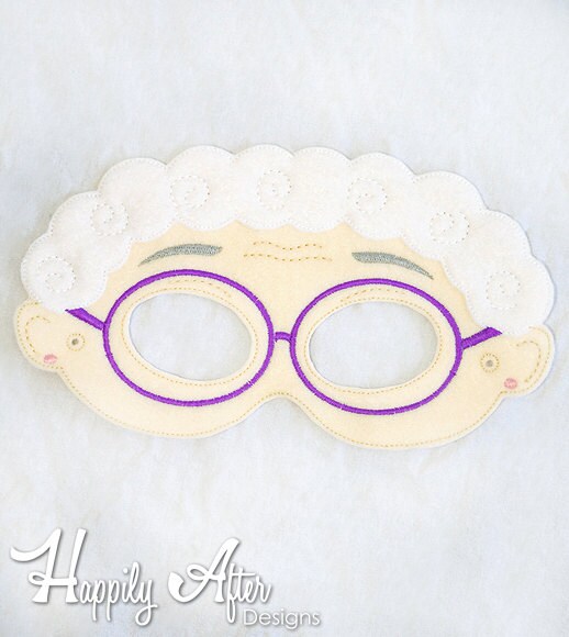 Granny Mask Embroidery Design granny mask by HappilyAfterDesigns