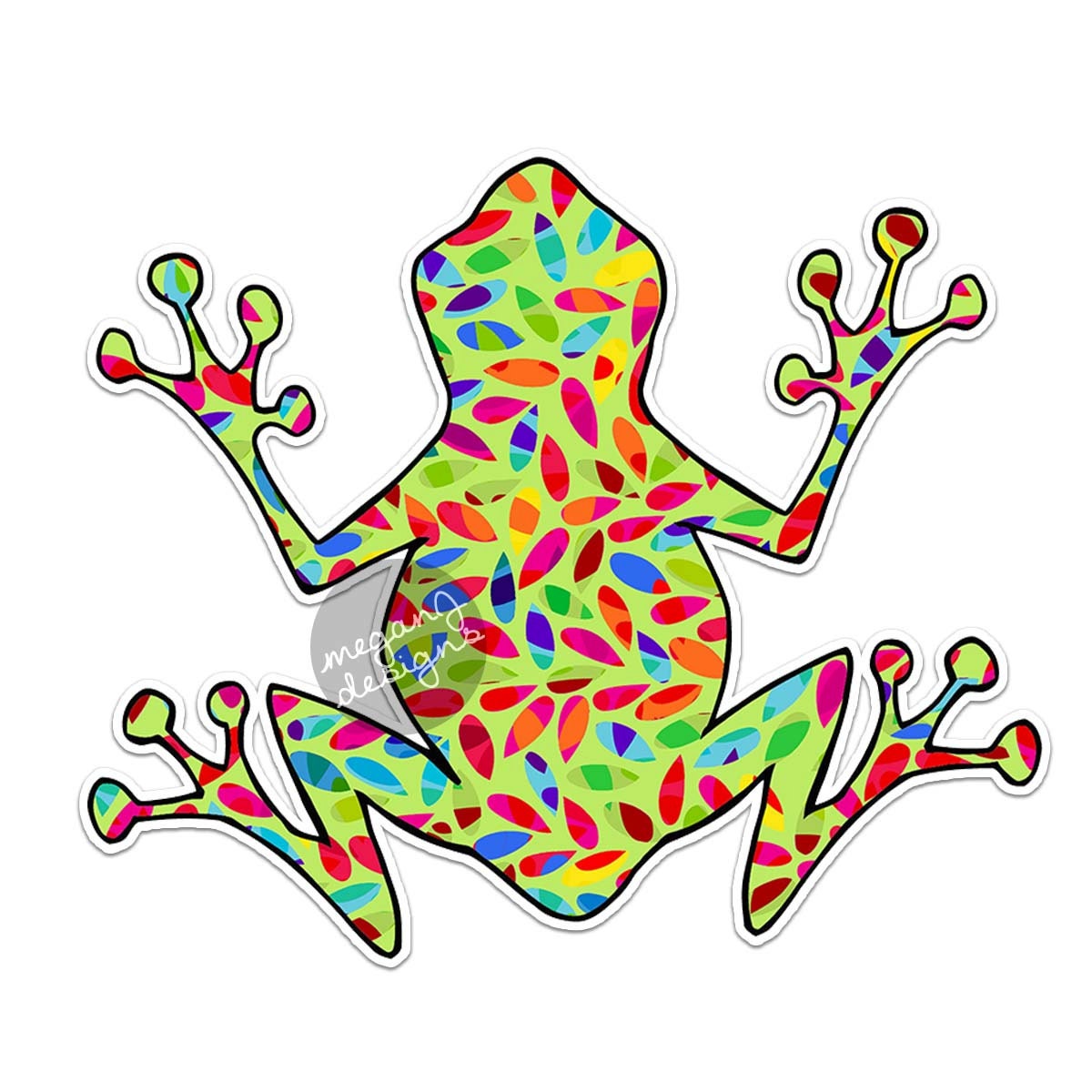Hippie Tree Frog Decal Colorful Car Decal Vinyl Bumper