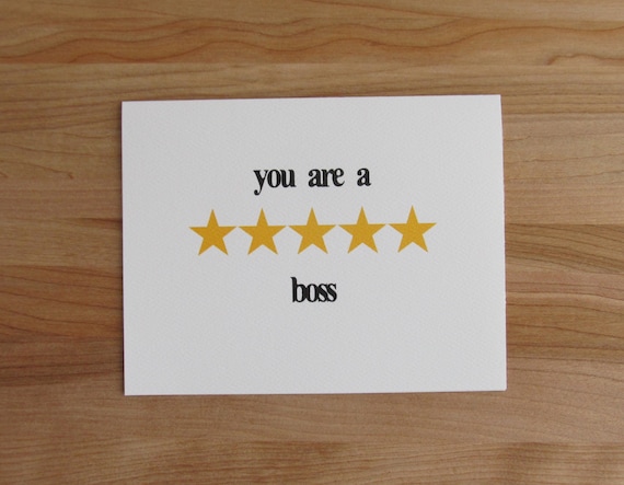 Top Rated Boss // Boss's Day Card // employer appreciation