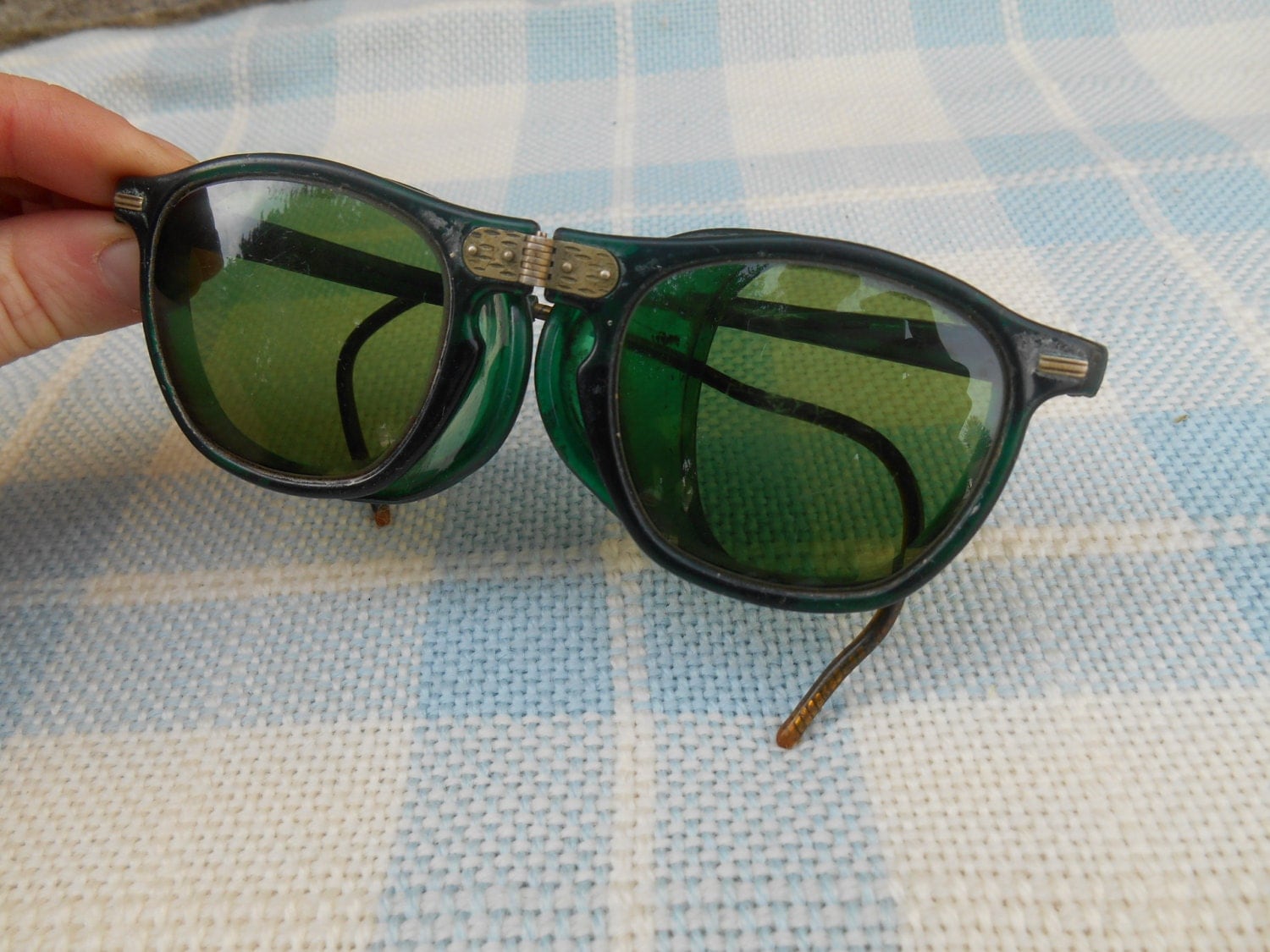 Vintage Pair of Willson Safety Glasses with Green by Swansdowne