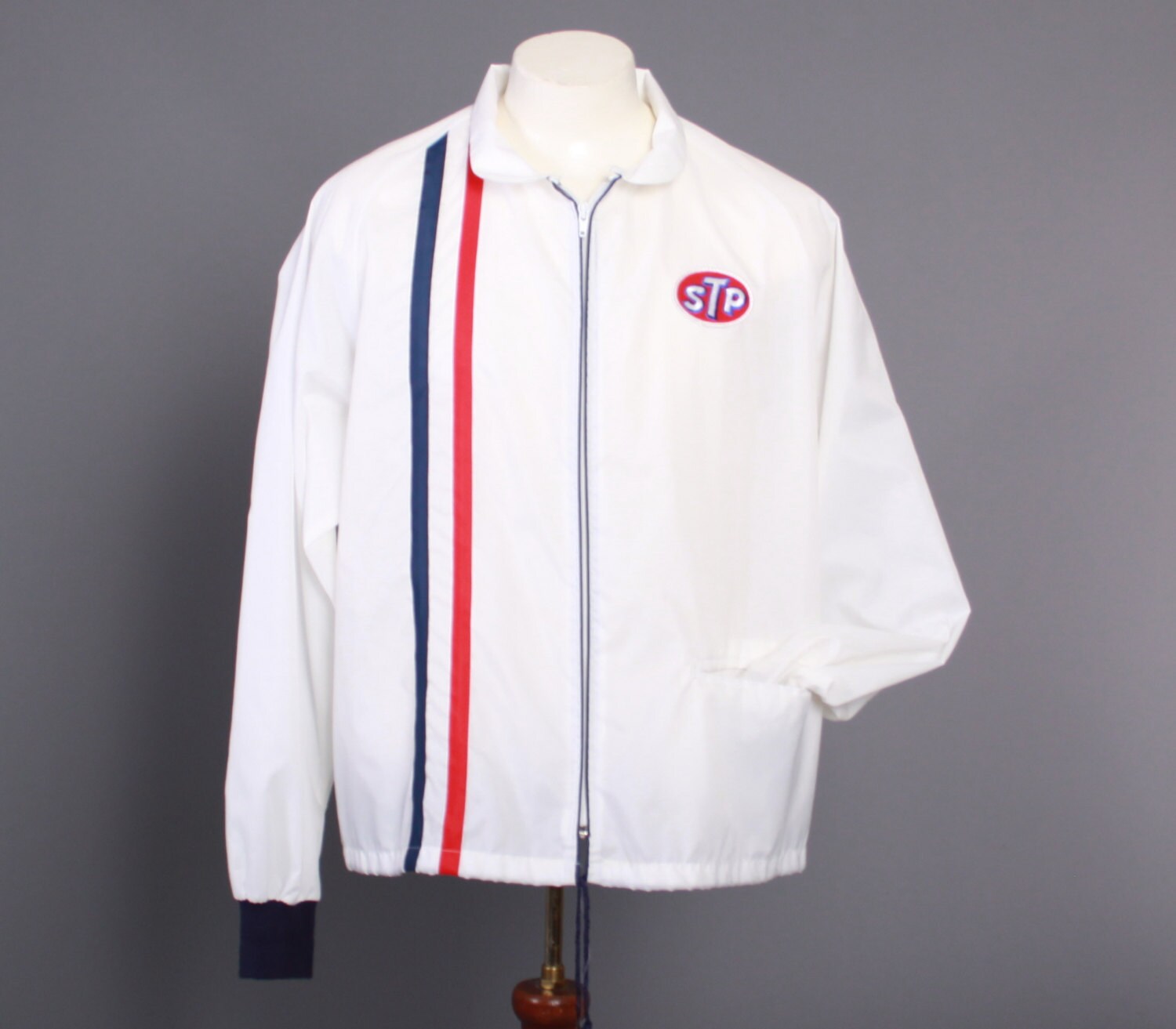70s STP Logo WINDBREAKER / 1970s Nylon Stripe by ToughLuckVintage