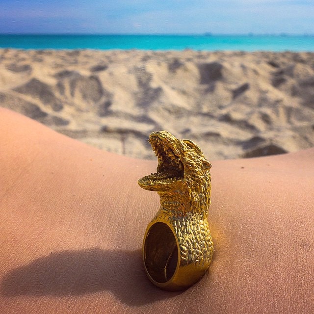 Godzilla Gojira 18-kt Gold Plated Ring
