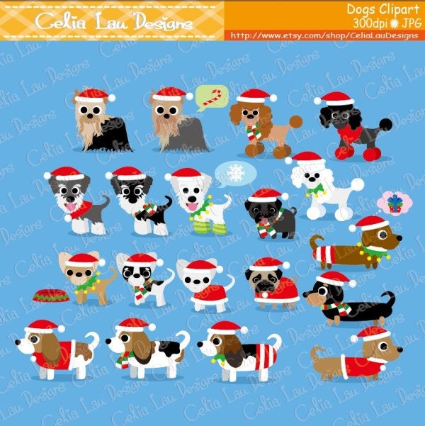 Christmas Dog Clipart Puppy Clipart cute dogs clip art