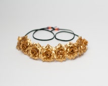 Popular items for gold flower crown on Etsy