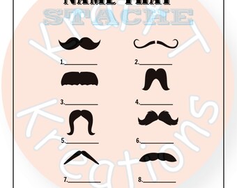 Unique mustache game related items | Etsy