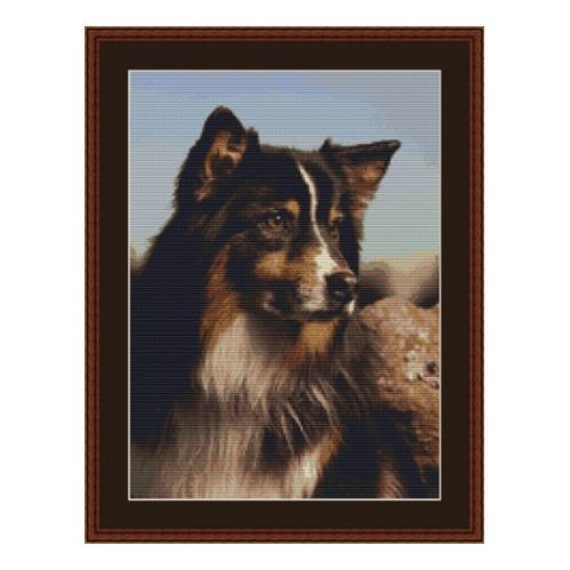 Australian Shepherd Dog Counted Cross Stitch by InstantCrossStitch