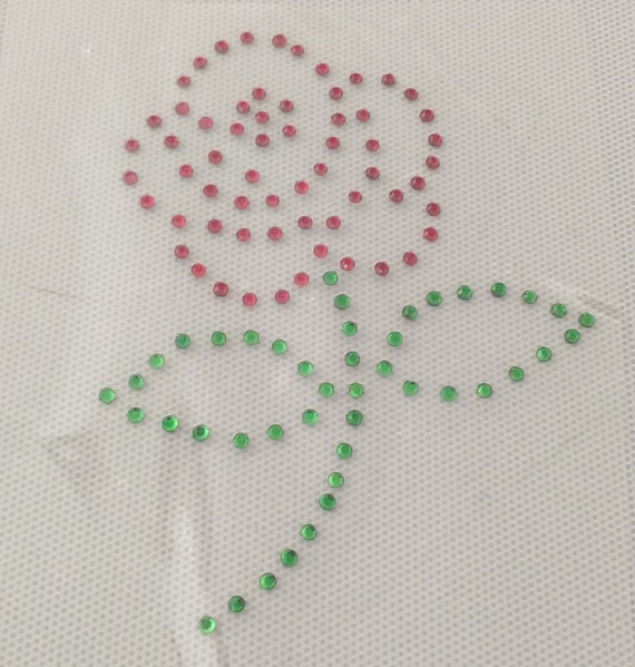 Rose Rhinestone Appliqué Rhinestone Rose Transfer Flower