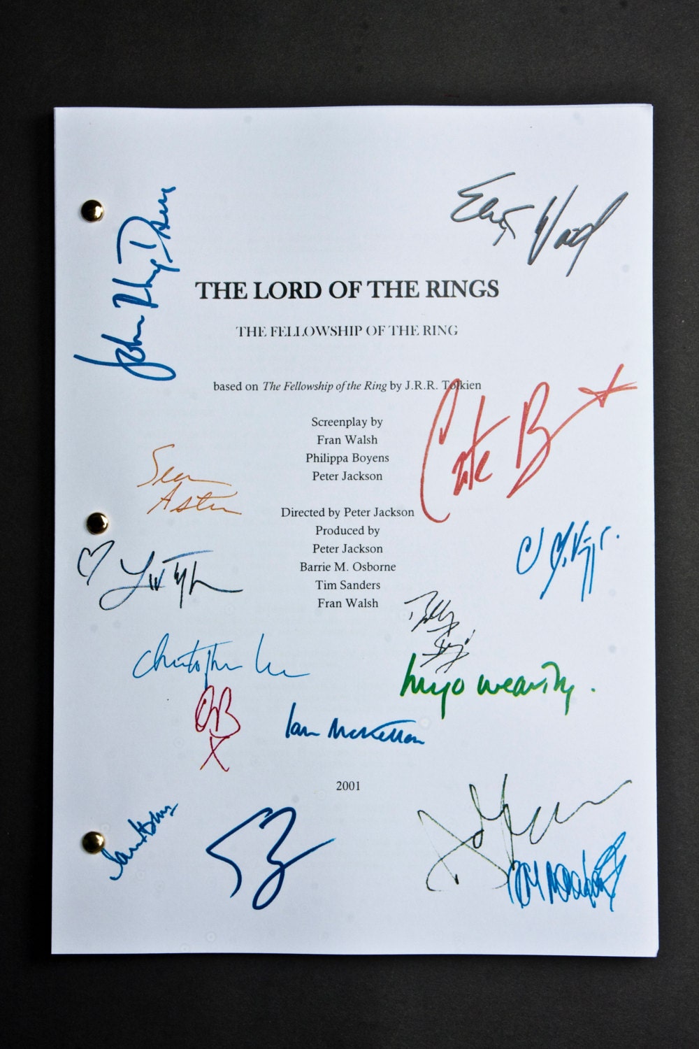 Lord of the Rings: Fellowship of the Ring Film Movie Script