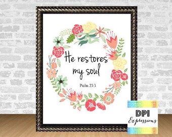 He restores my soul | Etsy