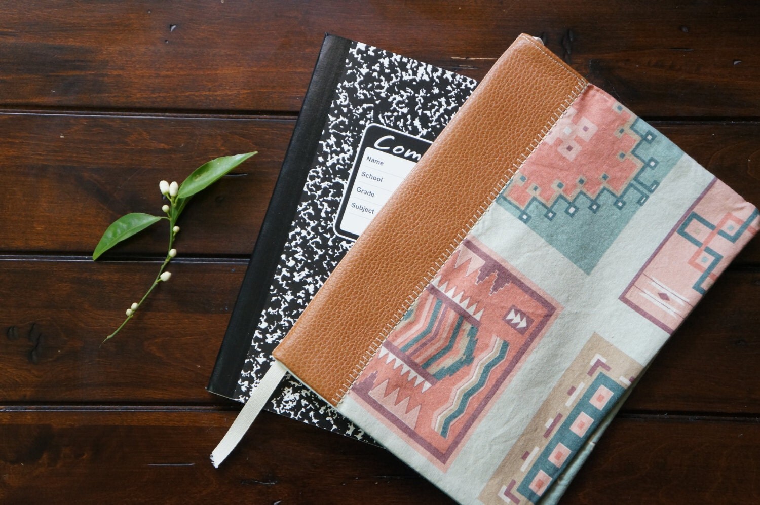Fabric Cover For Composition Notebook Personalized By Brendamade