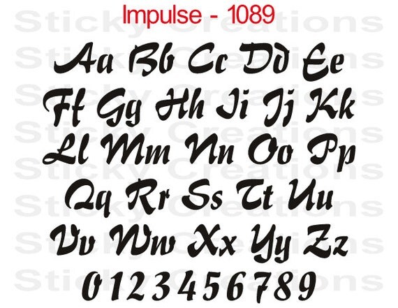 Custom Text Impulse Font Customized Personalized Letters Name