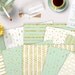 Gold and Mint Digital papers with arrows stripes dots