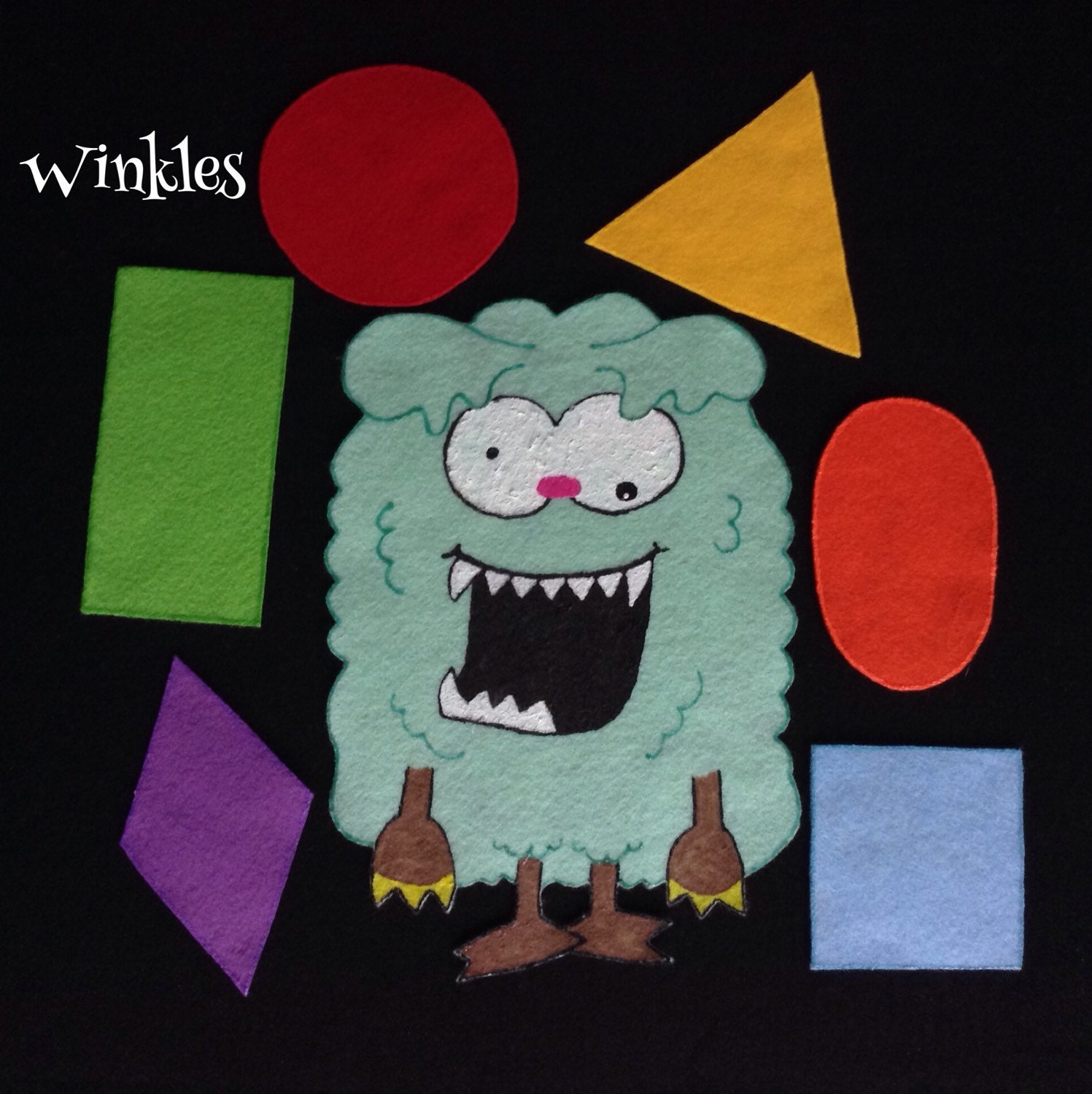 Shape monster felt story by WinklesResources on Etsy