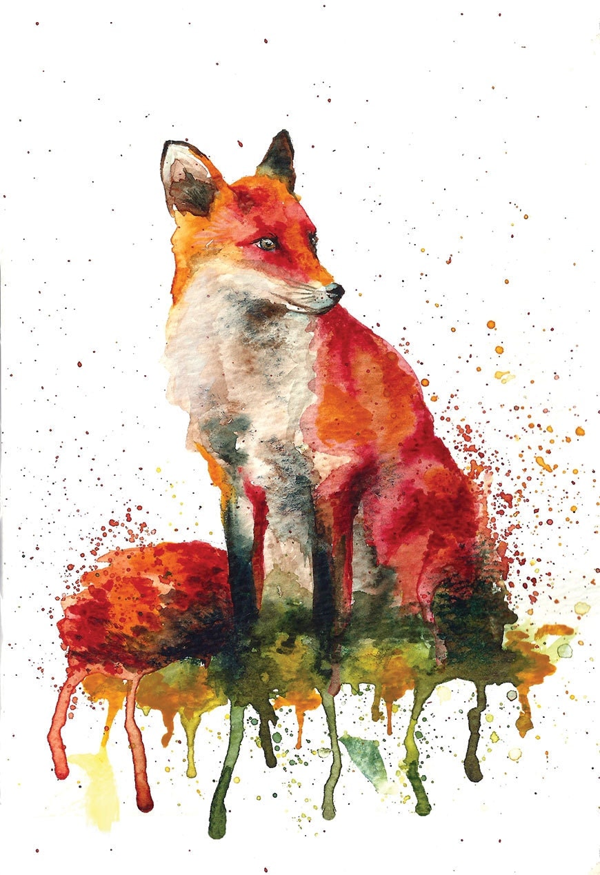 Fox watercolour watercolor illustration original or print