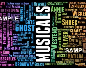 Musical Theatre Word Cloud - Digital Download