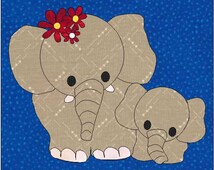 Unique elephant quilt block related items | Etsy