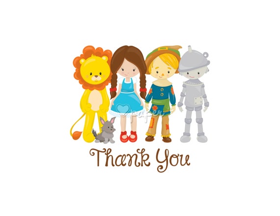 Wizard of Oz Printed Thank You Cards Folded Flat by HartPaper