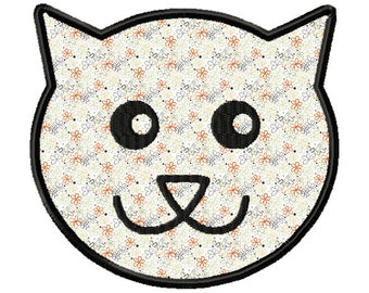 Cat Applique Machine Embroidery Design Pattern File - 4 Sizes