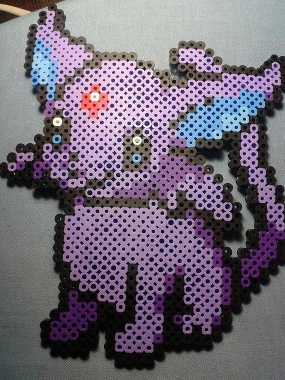 Perler Bead Espeon Pokemon 196 by OkamiArtAndDesign on Etsy