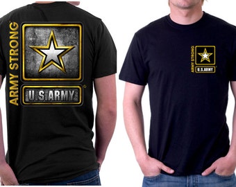 US Army Strong Logo Black T-Shirts S M L XL 2xl 3xl