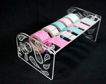 Handmade Acrylic Washi Tape Dispenser Dainty Dot Design