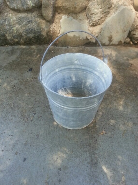 Items similar to Galvanized Steel Bucket, Garden Bucket, Shop Bucket on ...