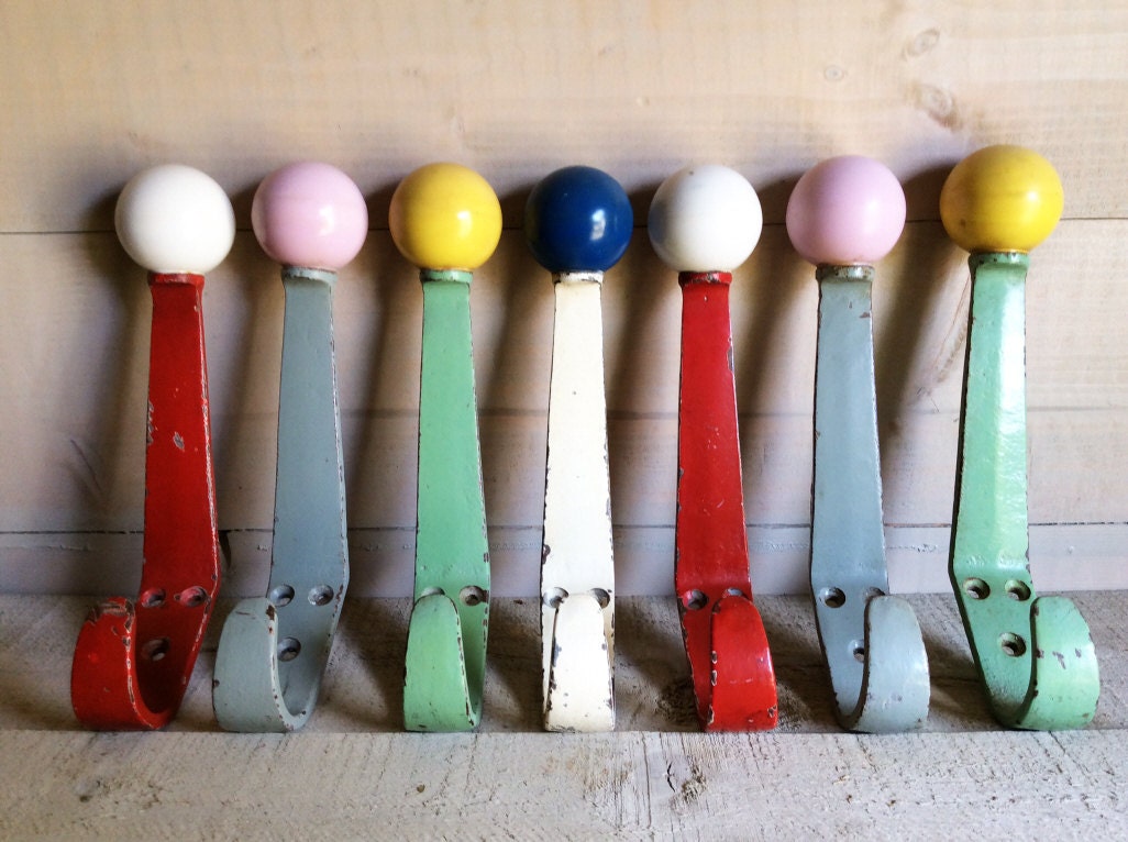 1950s ATOMIC COAT HOOKS, Mid century Modern 7 Coat Hooks, Vintage ...