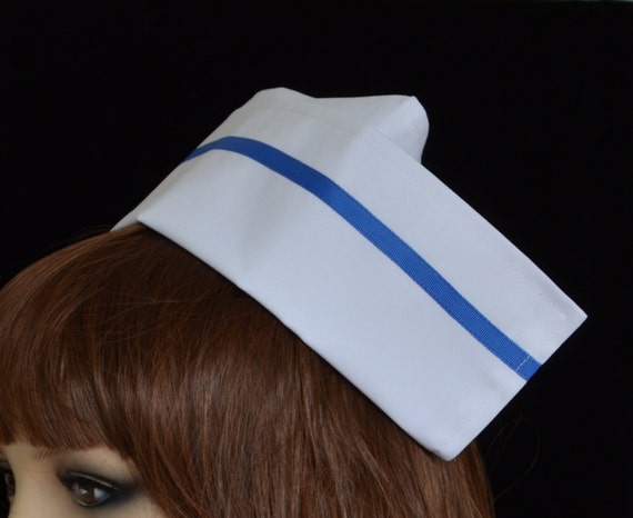 Items similar to Old fashioned STARCHED NURSE'S CAP - white fabric hat ...