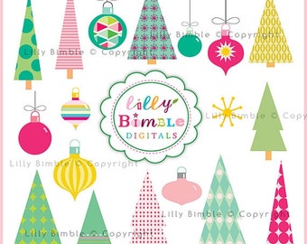 Items similar to Digital Christmas Ornaments clip art, Christmas clip ...