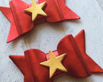 SMALL Chunky Wool Felt Bows Color Love by AMarketCollection