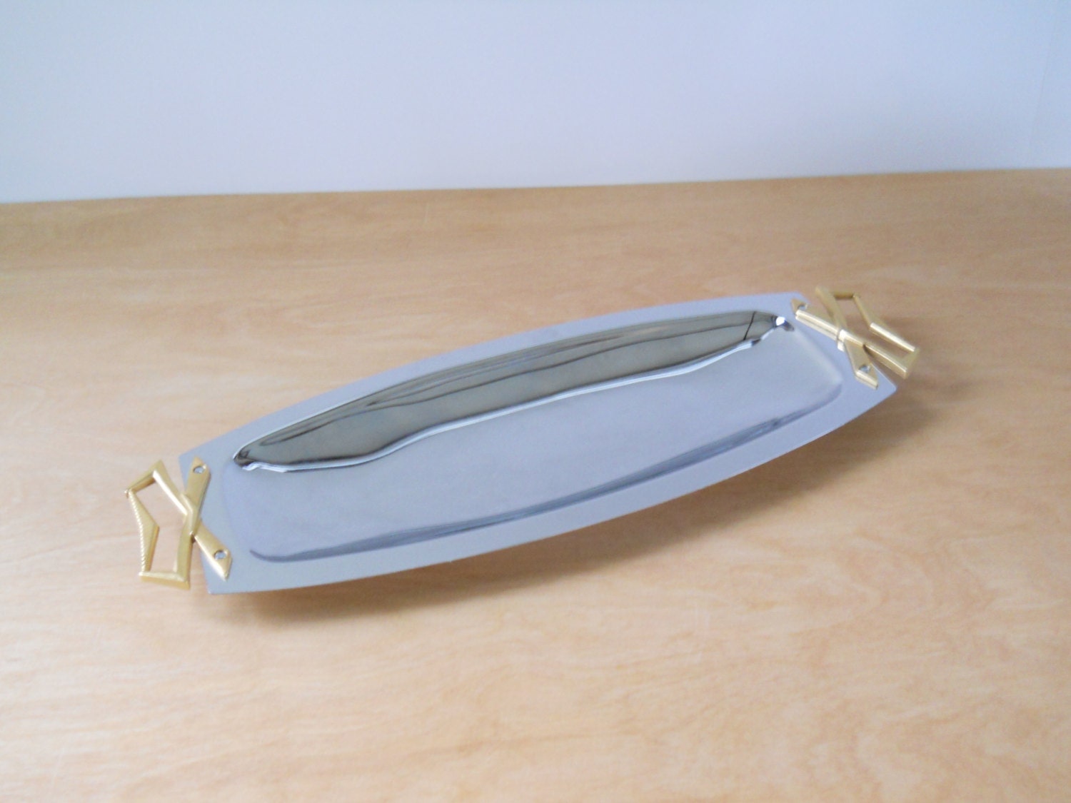Vintage Kromex Serving Tray • Mid Century Modern Silver Gold Tray ...