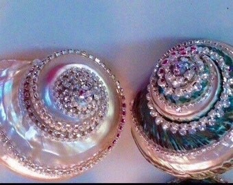 Elegant Jeweled & Seashell Decor for Home & Wedding by ShellDecor
