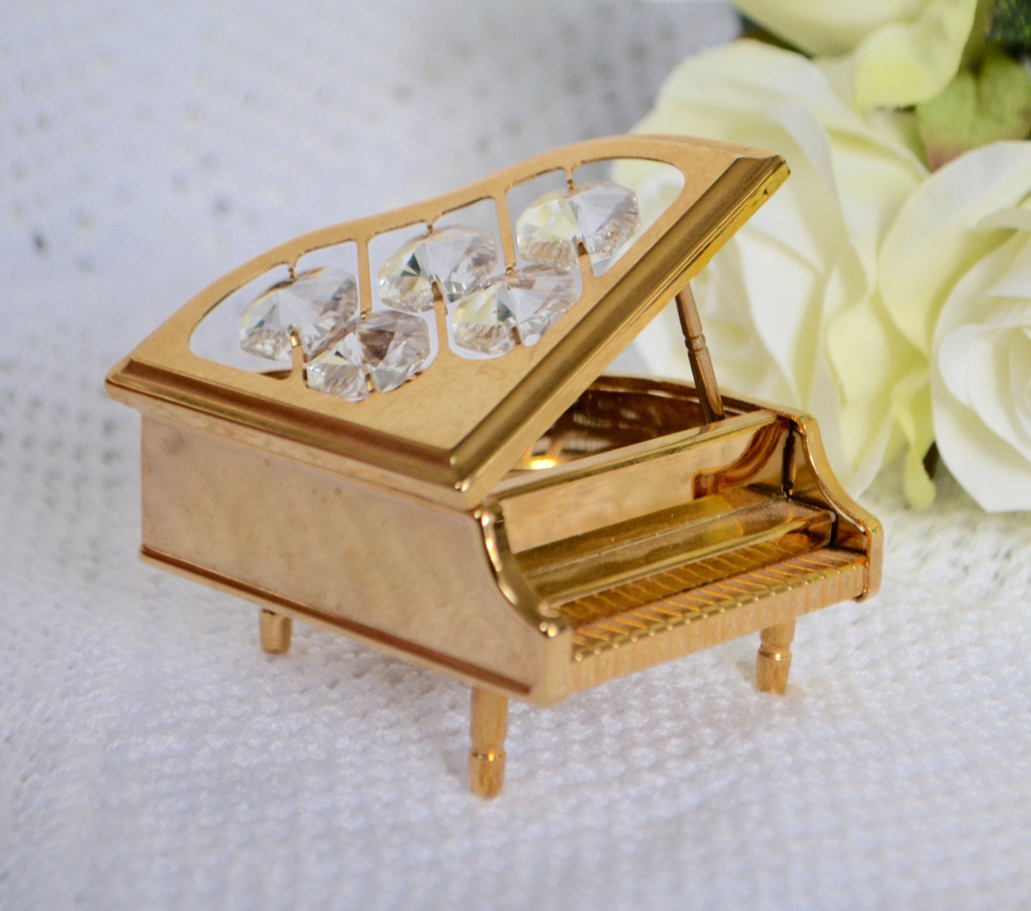 Baby Grand Piano Miniature Collectible Filigree by StudioVintage