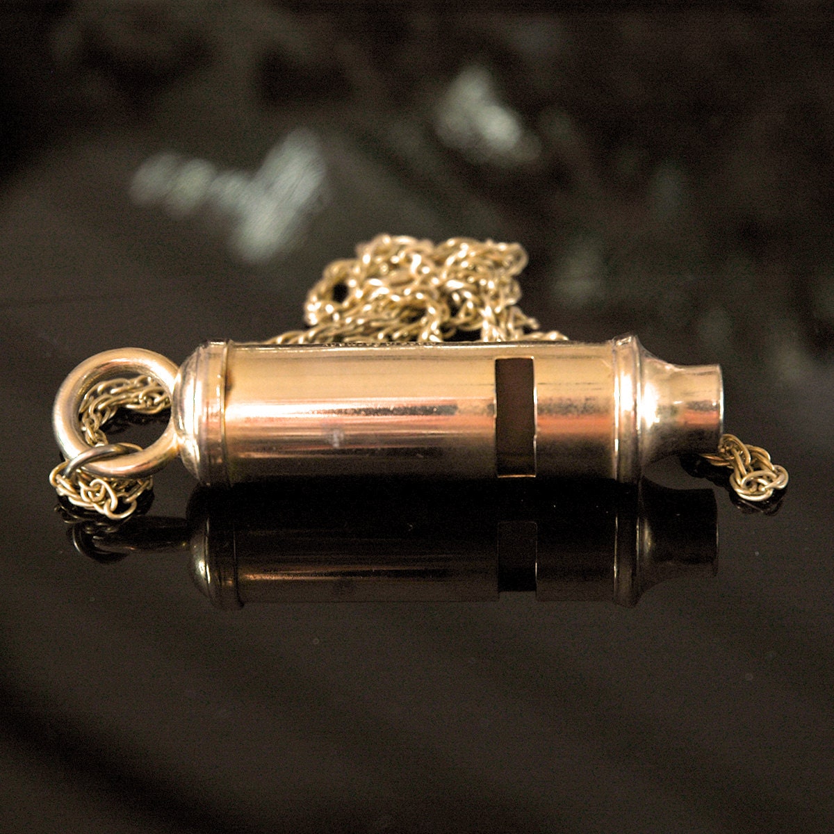 Vintage Romo Train Whistle Made in Germany Gold Plated