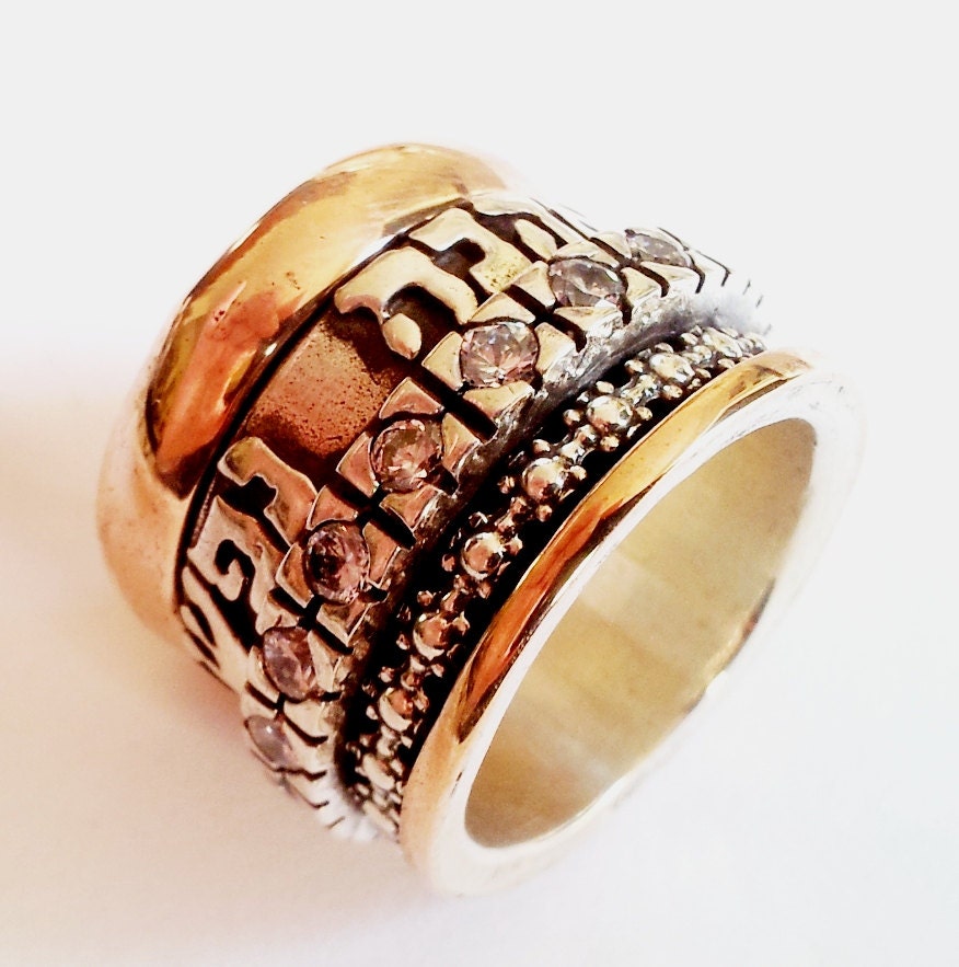 cz engagement ring scripture rings. Hebrew love ring