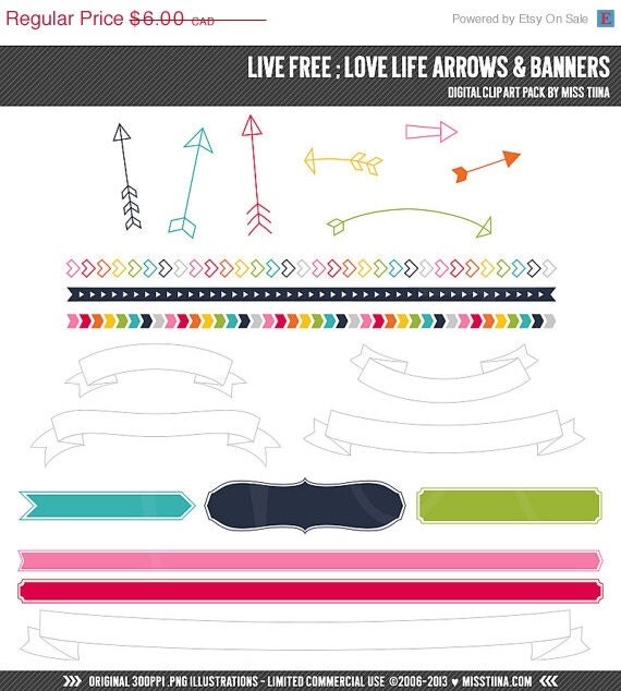 Live Free : Love Life Arrows & Banners Digital by MissTiina