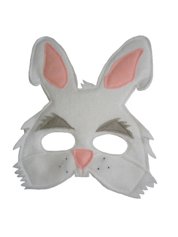 Children's Animal White RABBIT Felt Mask