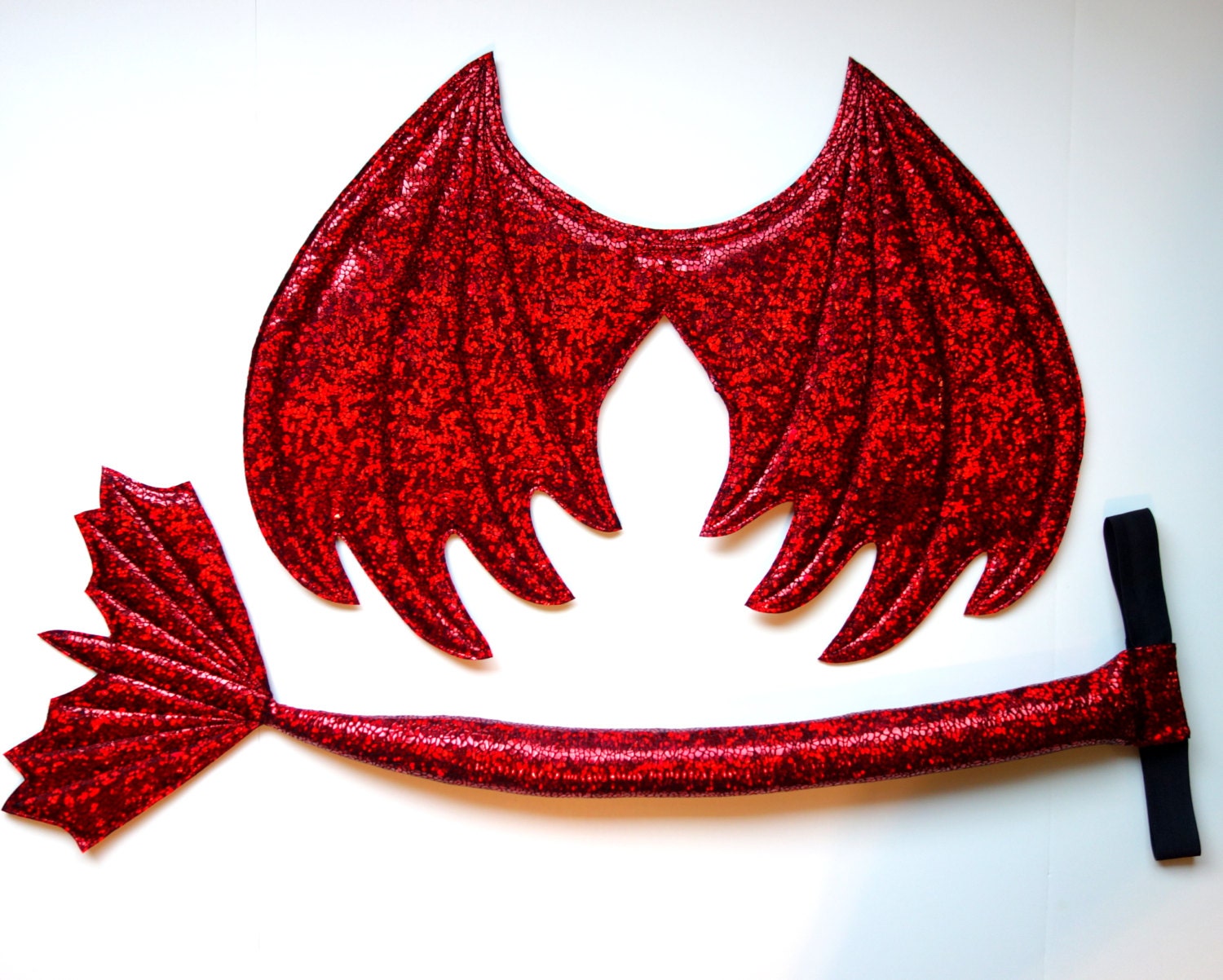 Red Dragon Wings And Tail Set Red Metallic Red Dragon