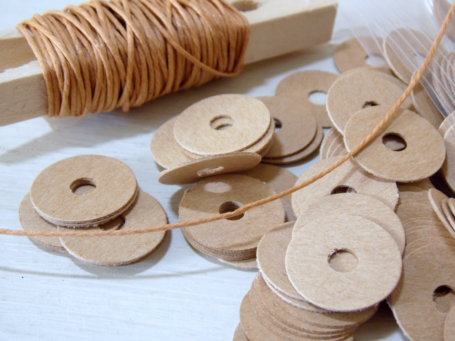 Tan Cardboard Washer Discs Scrapbooking Envelope Making Qty