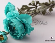 Popular items for teal silk flowers on Etsy