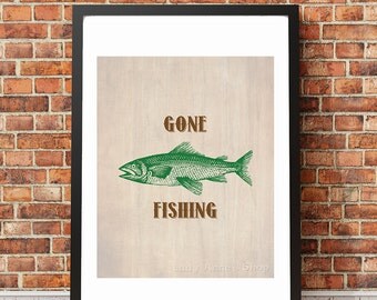 Popular items for gone fishing sign on Etsy