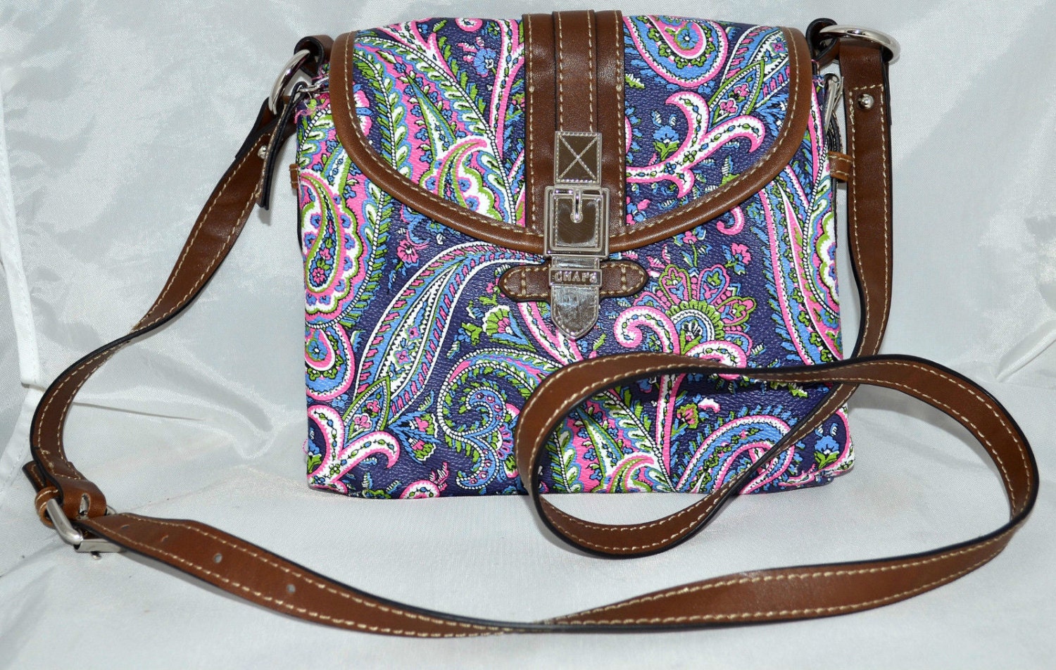 Ralph Lauren Paisley Chaps Crossbody Messenger Handbag Purse Ralph Lauren Paisley Chaps Crossbody Messenger Handbag Purse