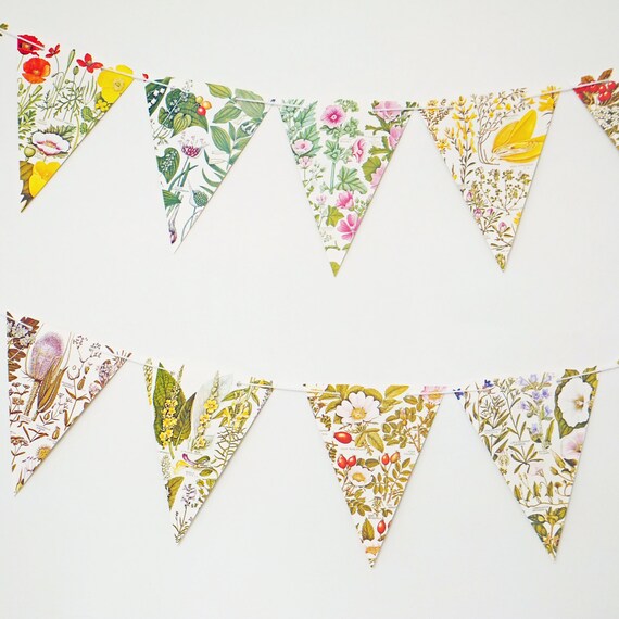 Botanical Bunting Wedding bunting Floral by PeonyandThistle
