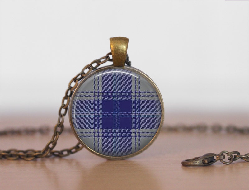 EDWARDS TARTAN Pendant Necklace / Scottish Tartan Jewelry